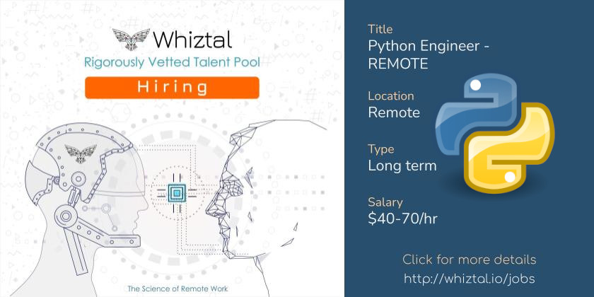 Python Engineer - REMOTE - WhizTal!